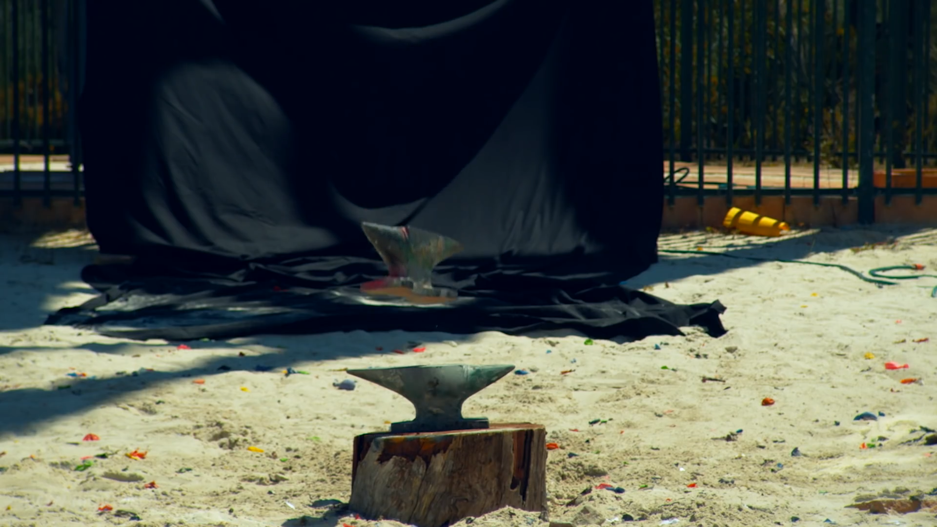 Watch what happens when an anvil hits another anvil from 150 ft