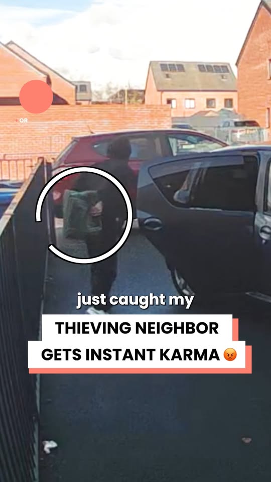 Thieving neighbor gets instant karma
