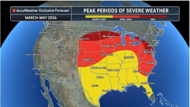 Alabama faces severe storms, flood risk in 2026, AccuWeather warns