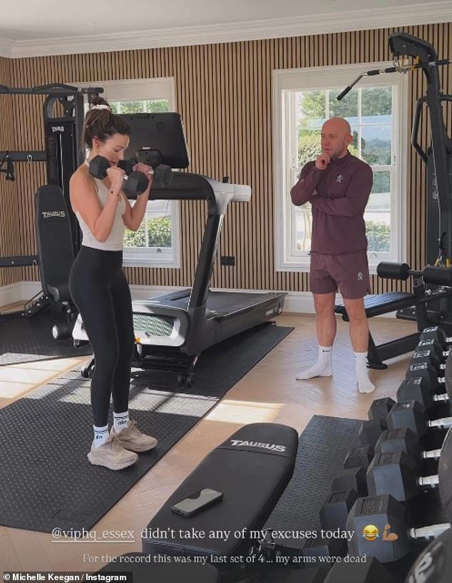 Michelle Keegan winces in pain as she shows off her gruelling exercise ...