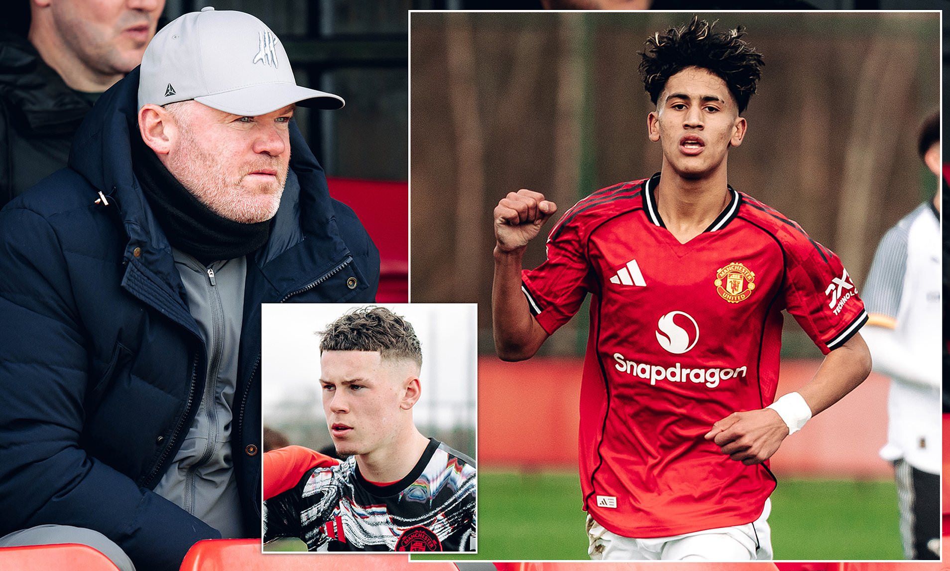 Proud dad Wayne Rooney sees Kai deliver assist for Man United U-18s but ...