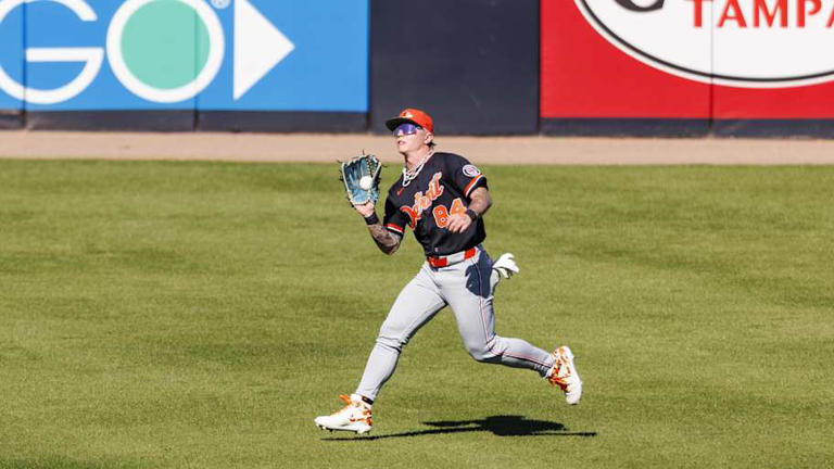 Tigers prospect Max Clark was no match for the sun during inning he'd ...