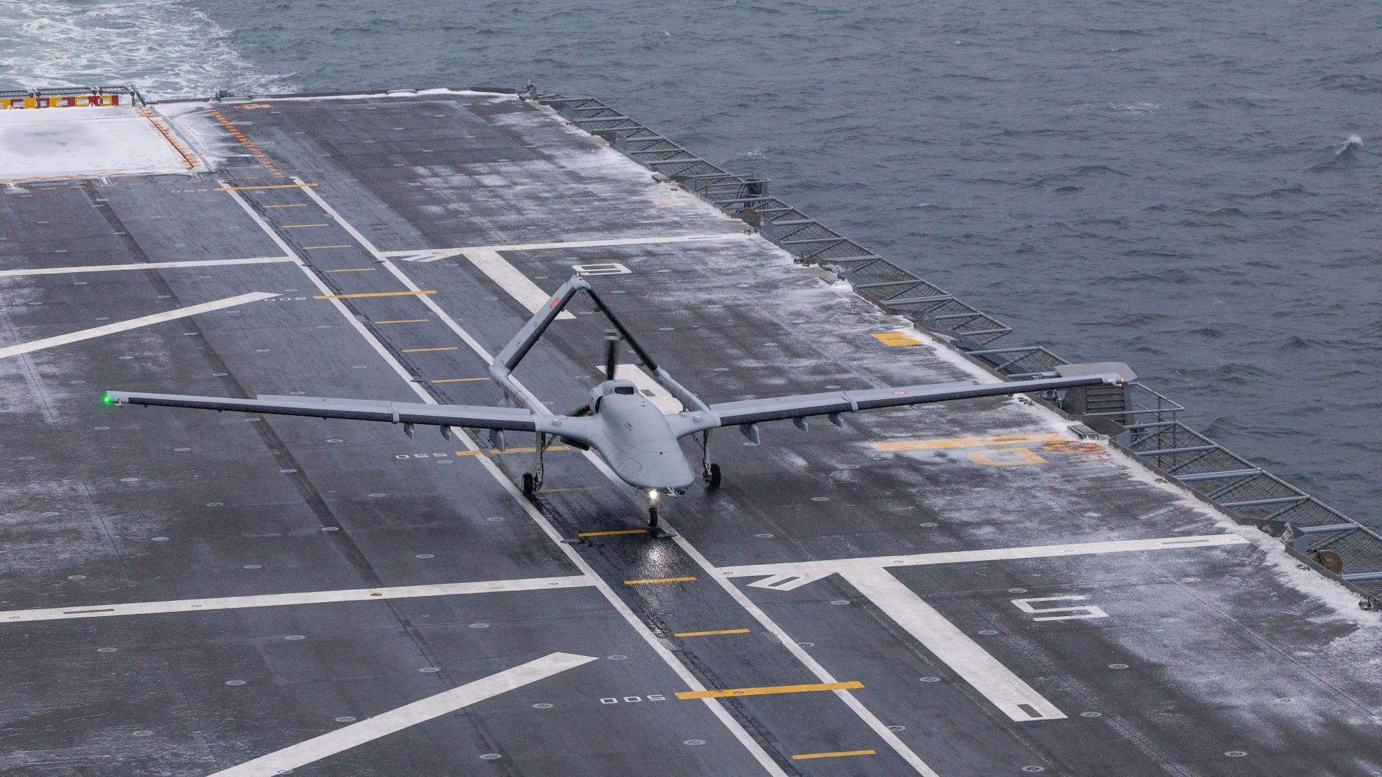 Turkey's TB3 UCAV flies from TCG Anadolu in NATO's Steadfast Dart 26