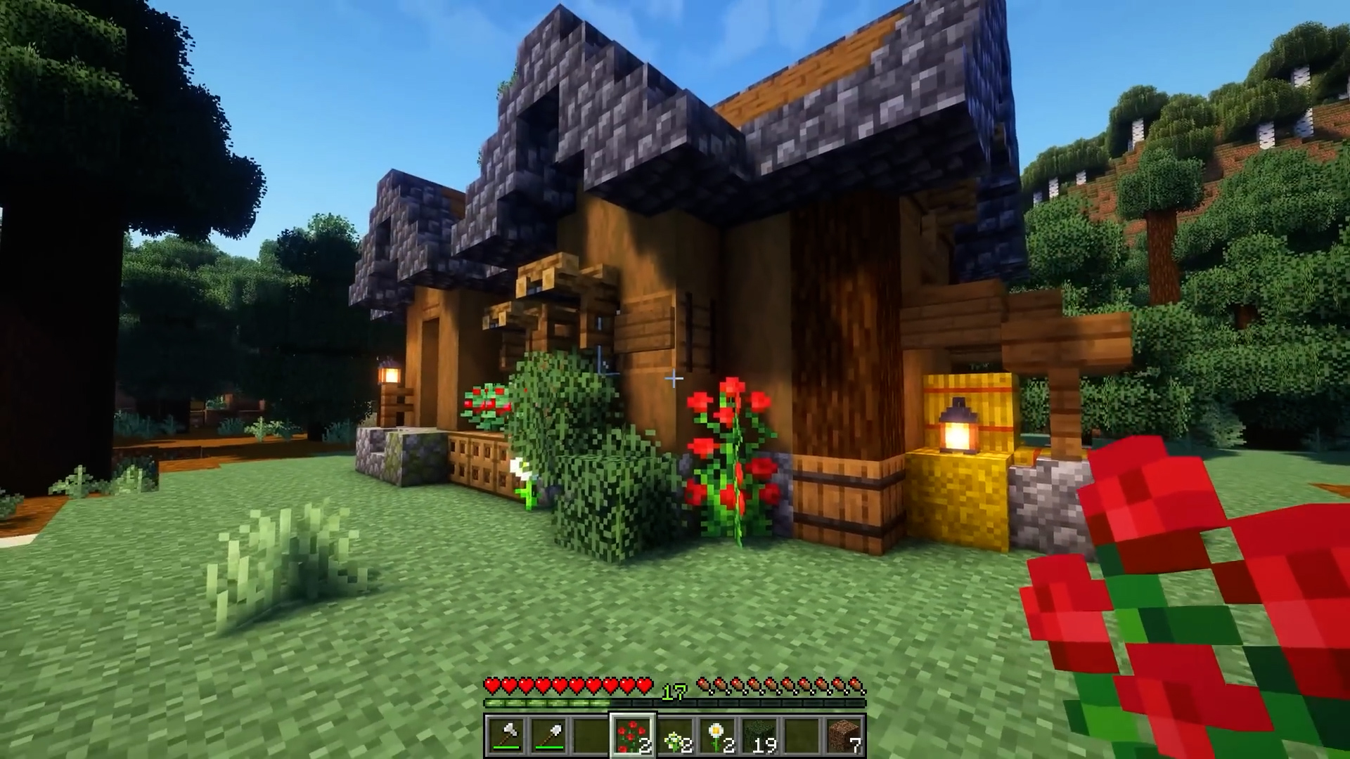 This Minecraft survival house uses spruce beautifully