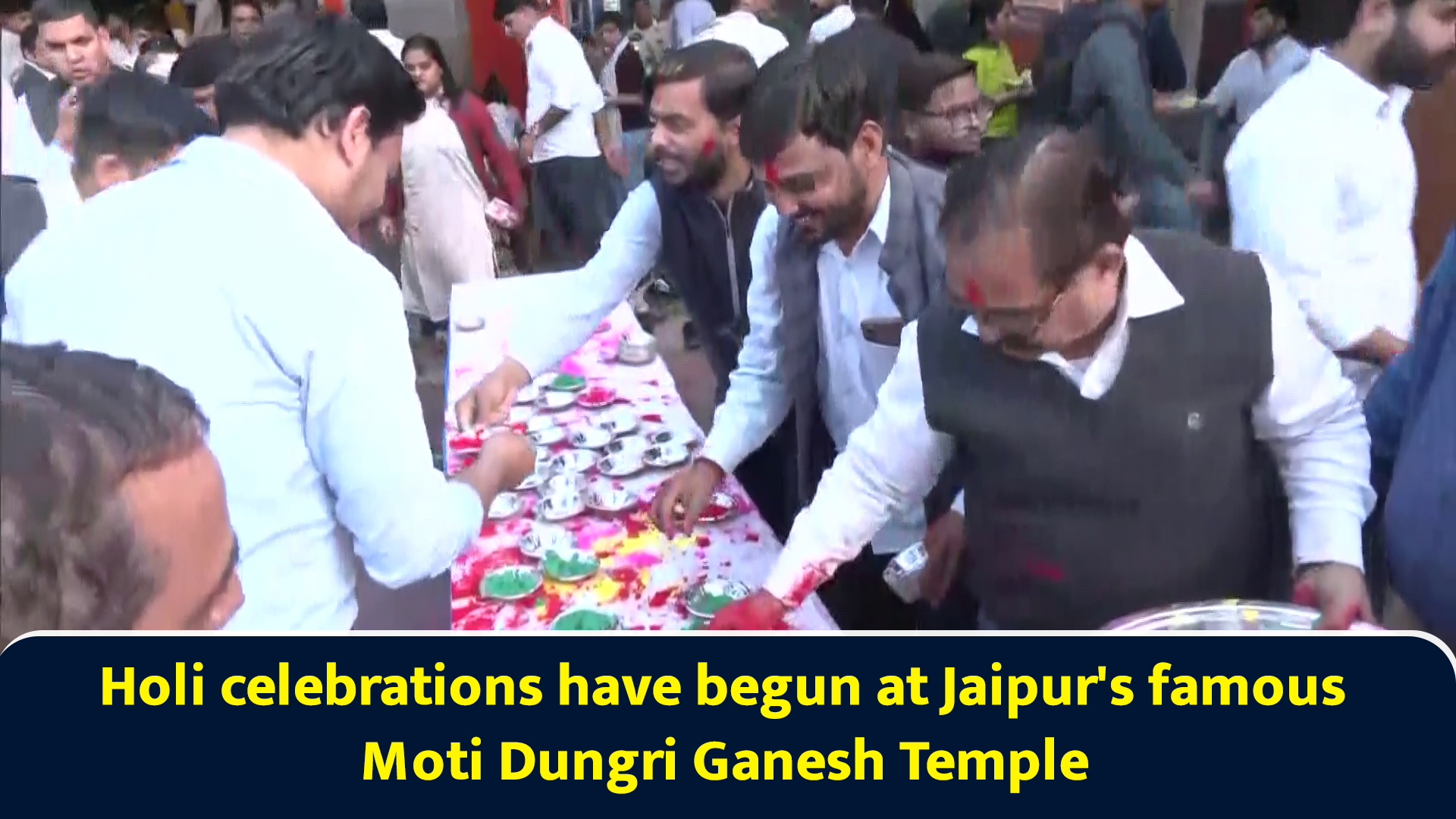 Holi celebrations have begun at Jaipur's famous Moti Dungri Ganesh Temple