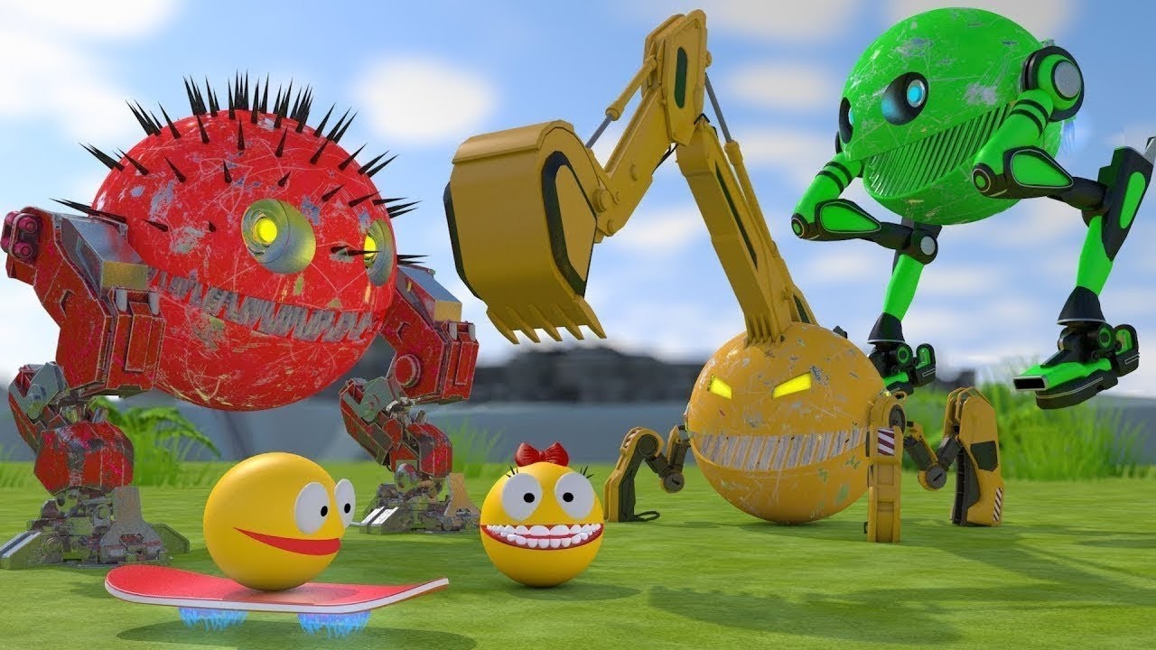 Pacman vs robot monsters – futuristic 3D sci-fi animation showcase ...
