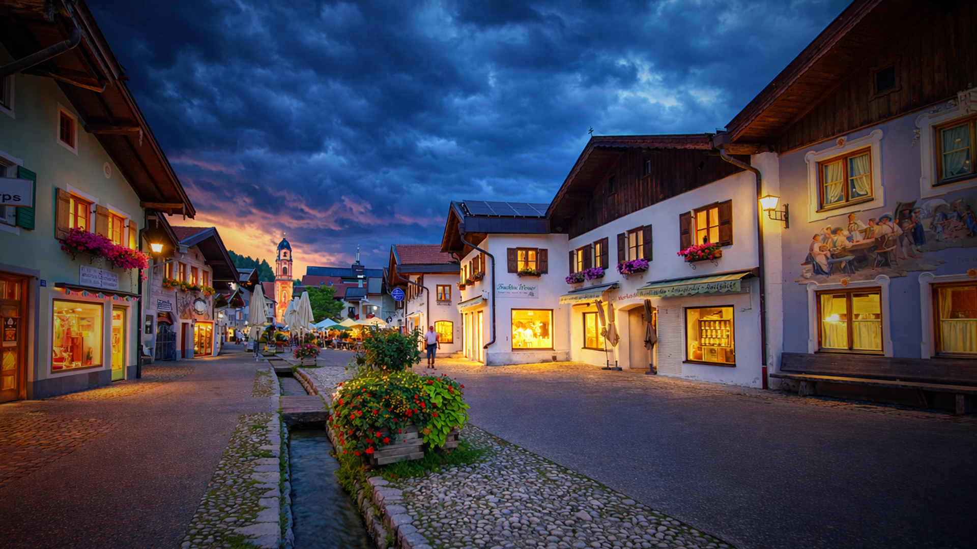 Mittenwald Germany evening walk in Alpenwelt Karwendel (4K)