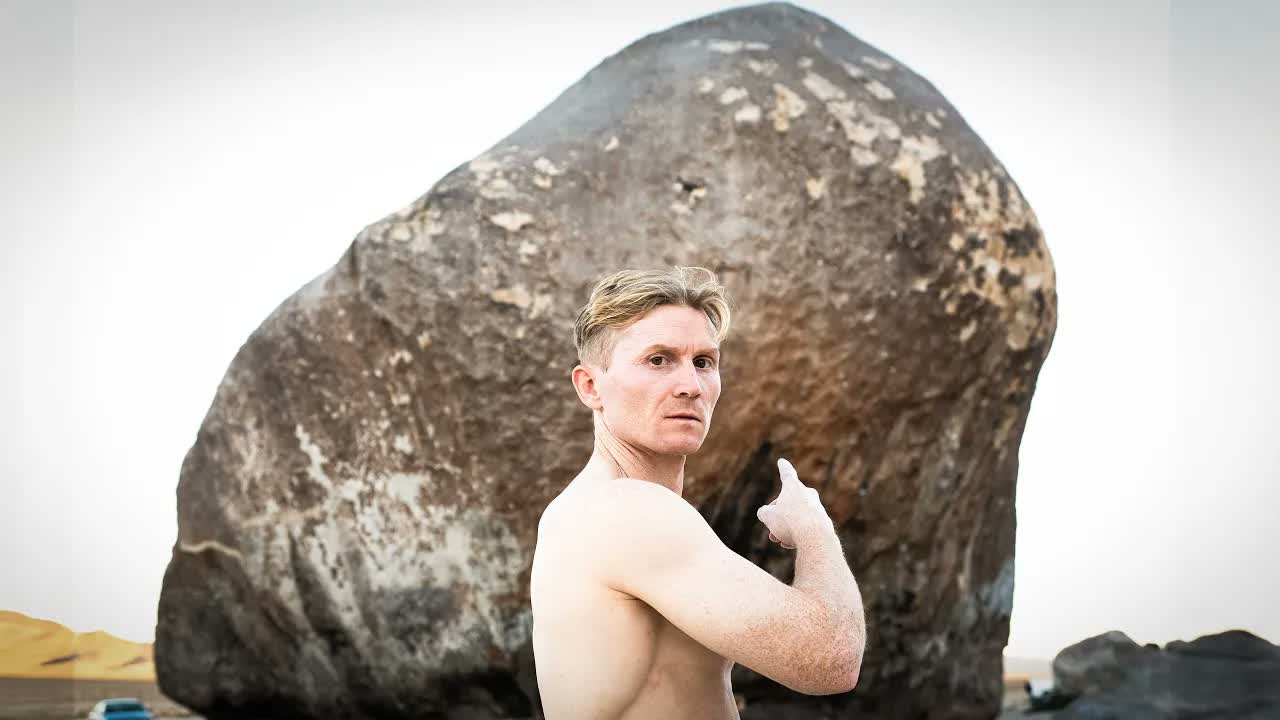 Climbing a boulder the size of a building