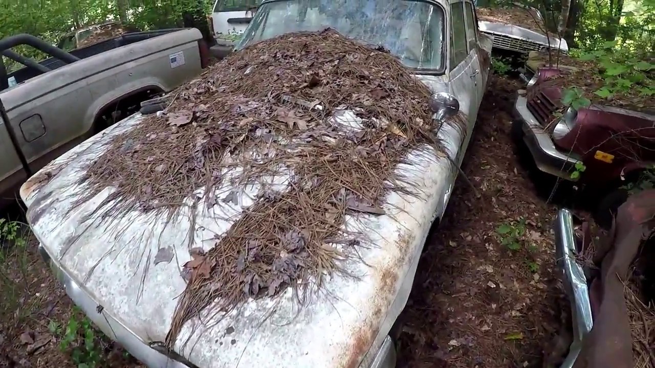 Old Chevys, Jeeps, and boats just left behind