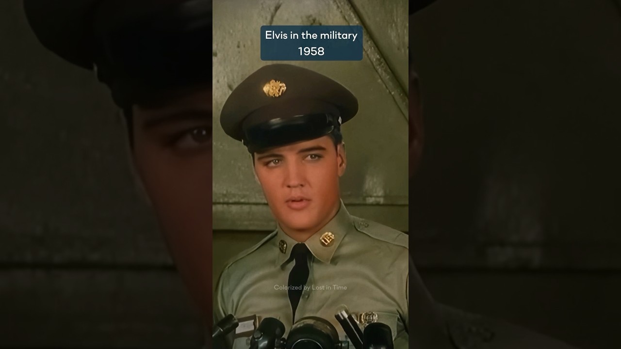 Elvis Presley in the military in color!