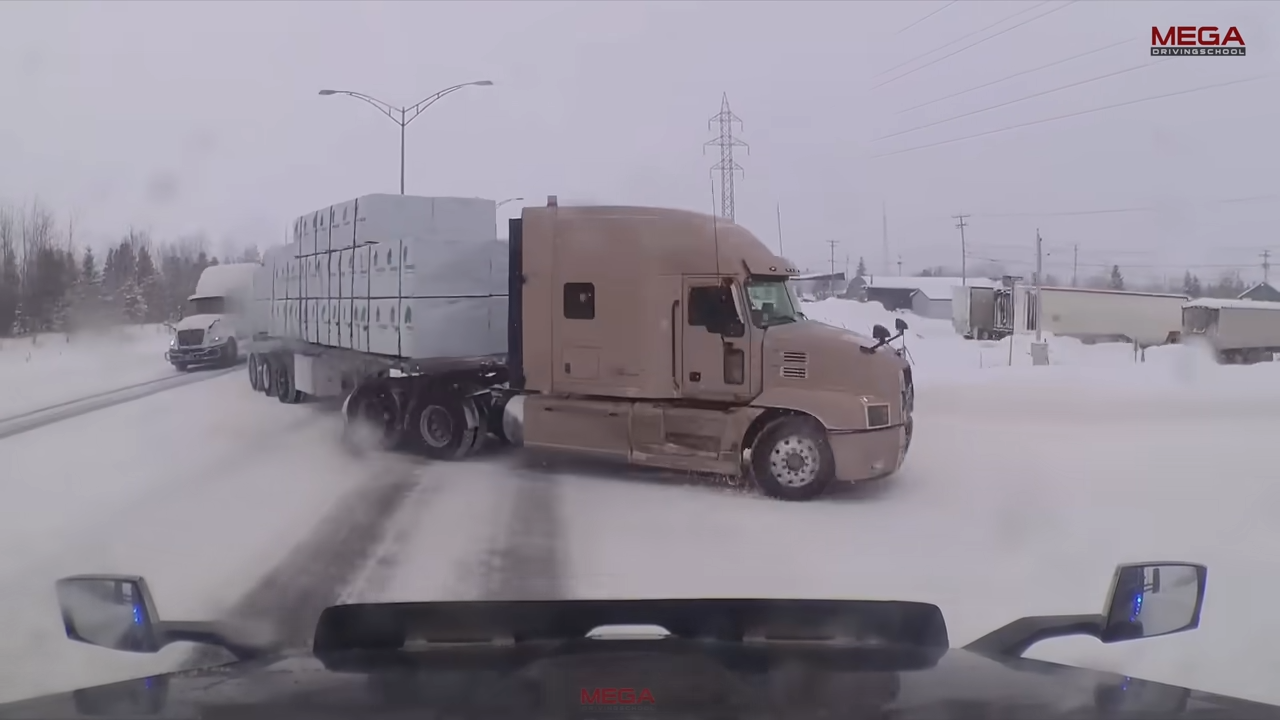 Watch how a simple snow slide becomes a rollover in seconds