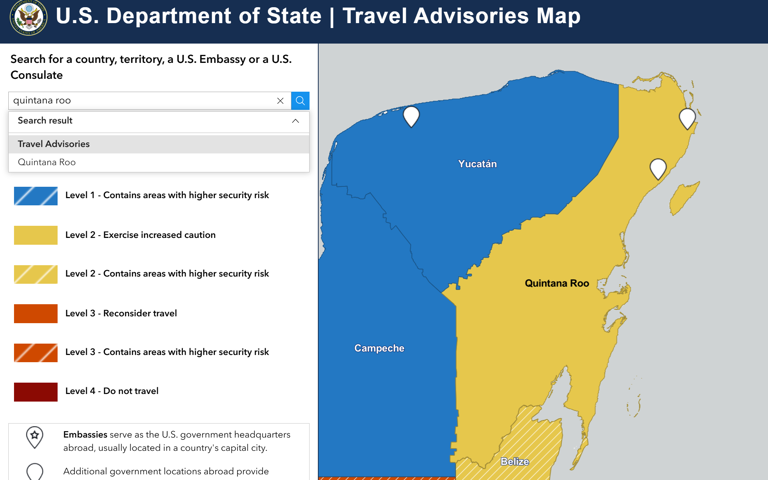 Cancun travel advisory: Risk of crime remains, US Embassy says