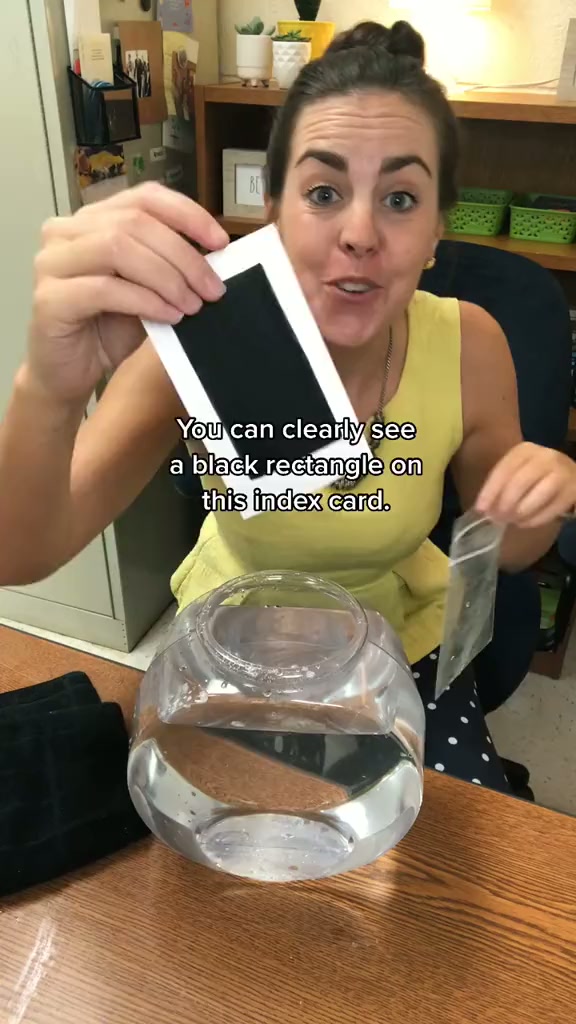Why this black rectangle vanishes under water