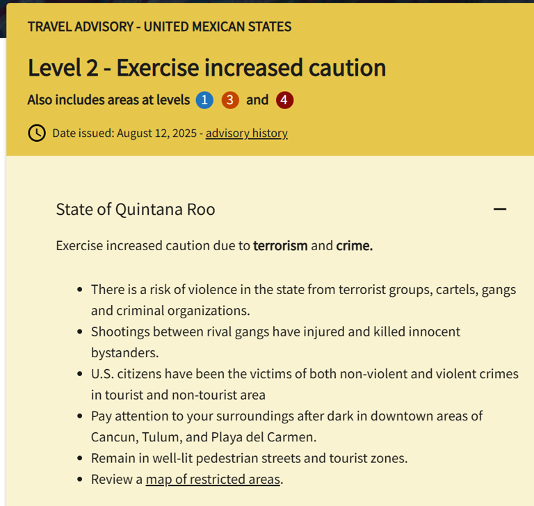 'Risk of violence': Is it safe to travel to Cancun? Is Mexico safe?