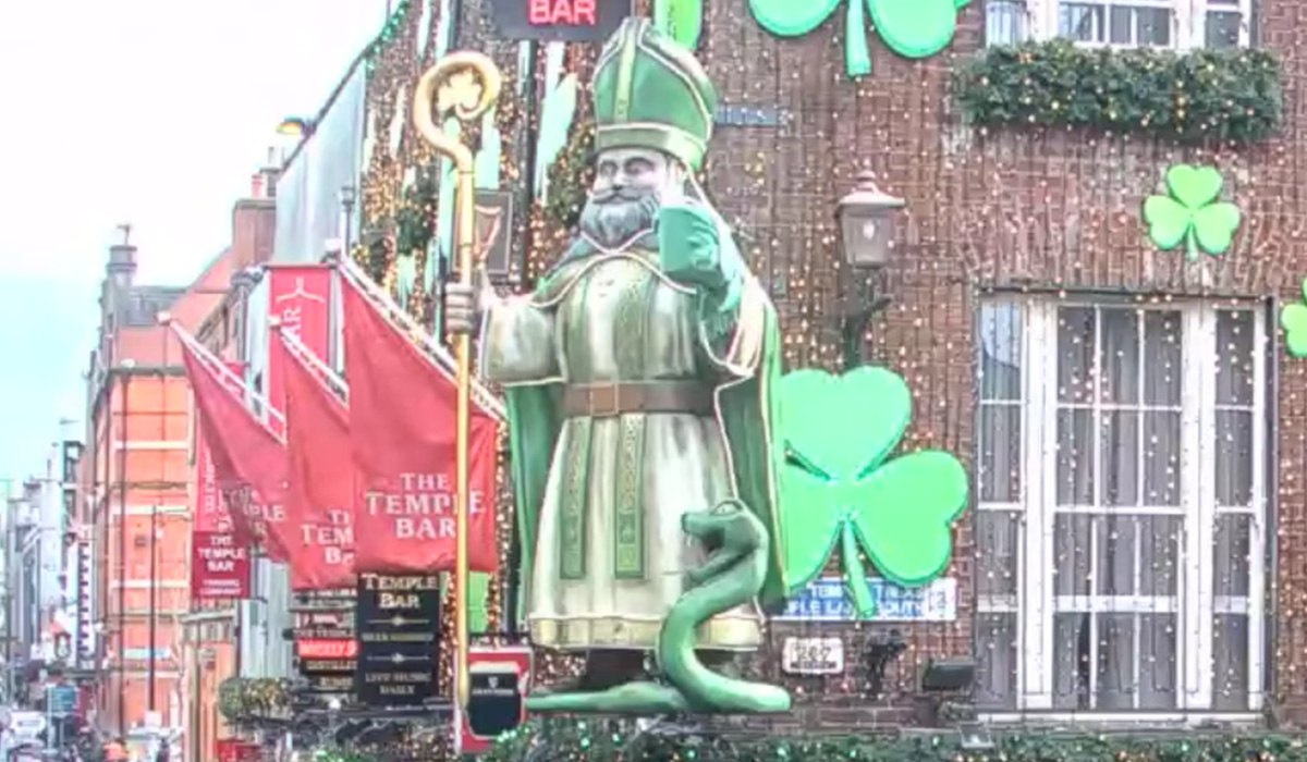 St Patrick goes supersized as Dublin pub prepares for Paddy’s Day