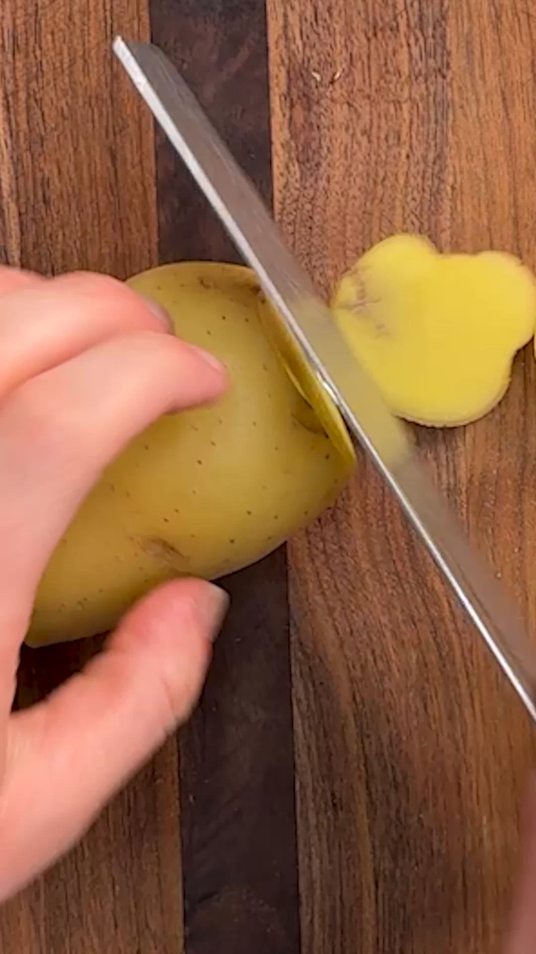 Use an apple slicer to cut potatoes for French fries