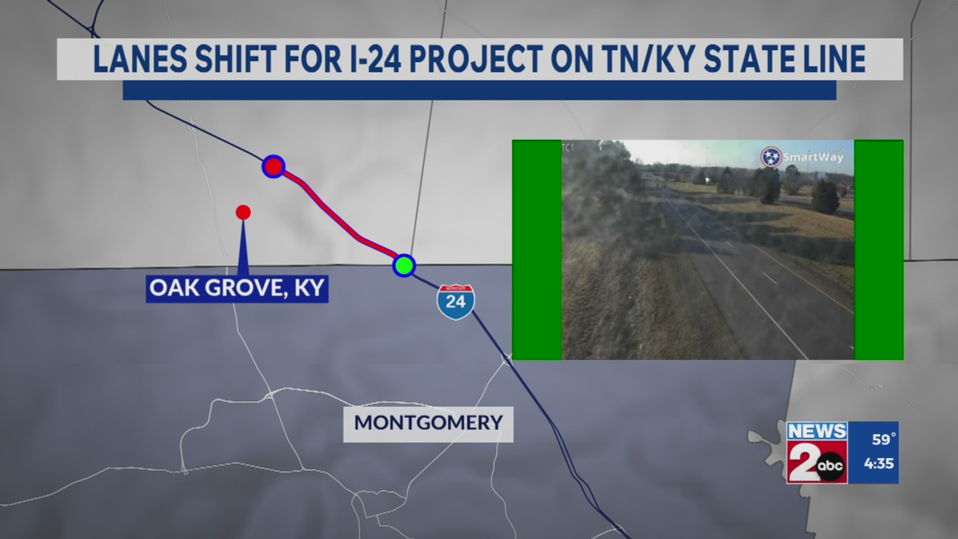 Lanes shift for I-24 project on TN/KY state line
