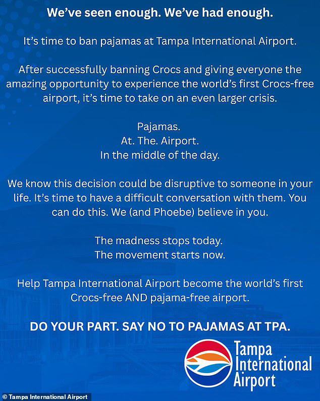 Florida airport shames scruffy passengers in brutal announcement ...