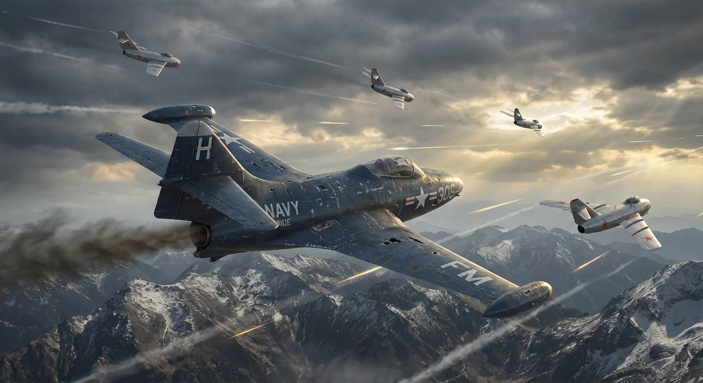 7 Soviet MiGs swarmed one American pilot