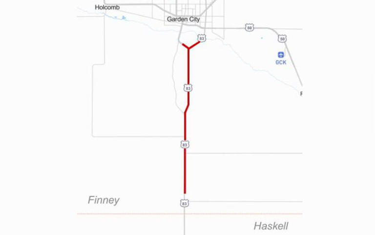 US 83 reconstruction underway south of Garden City