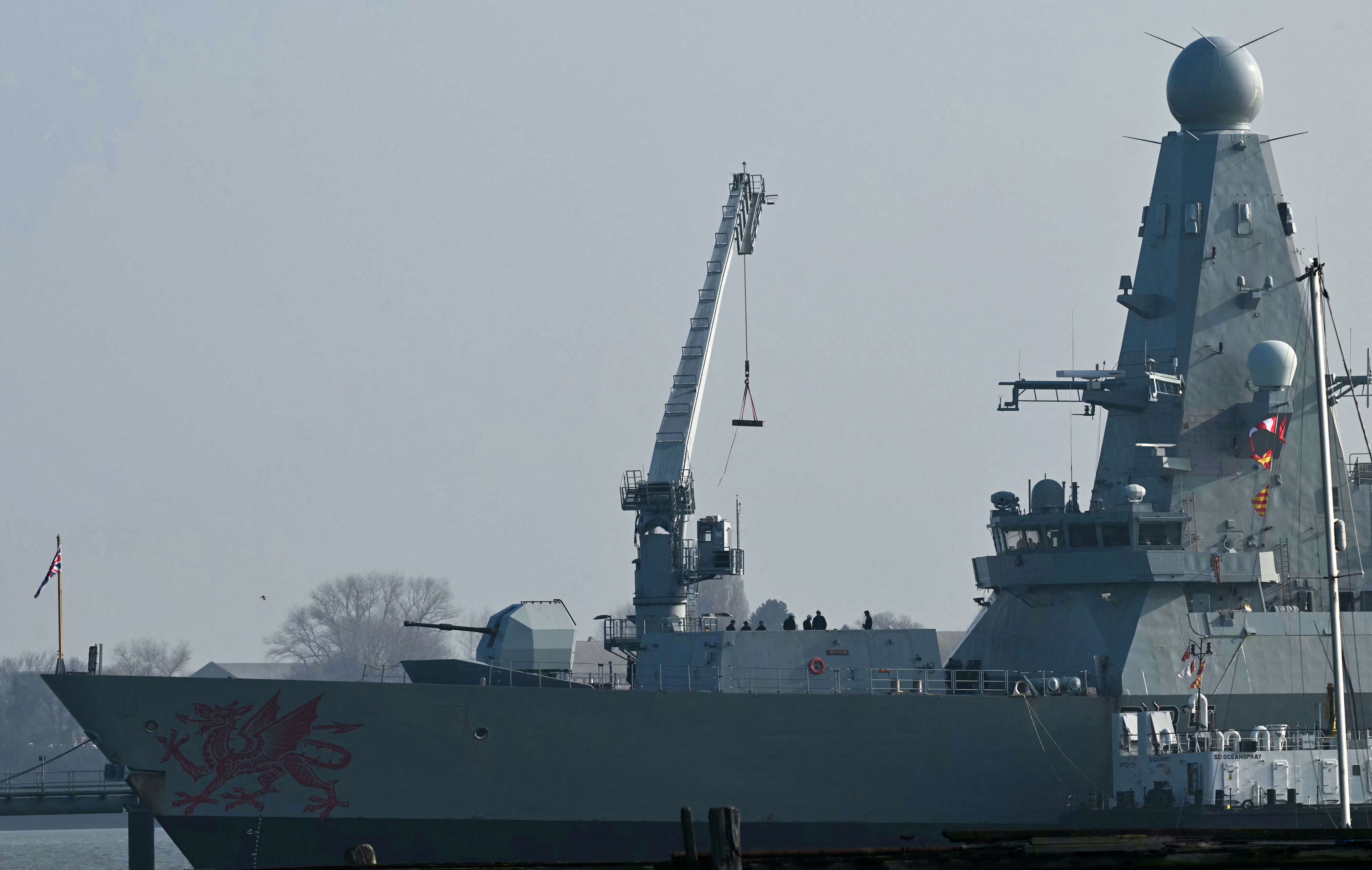 Where is HMS Dragon? When is she due to leave Portsmouth? How long will ...