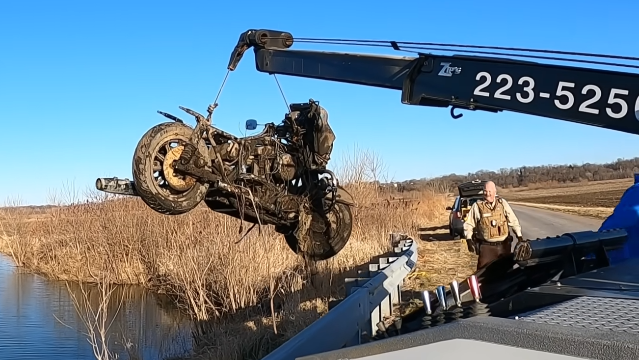 They pulled a $50,000 Harley from the river - but police didn’t expect this