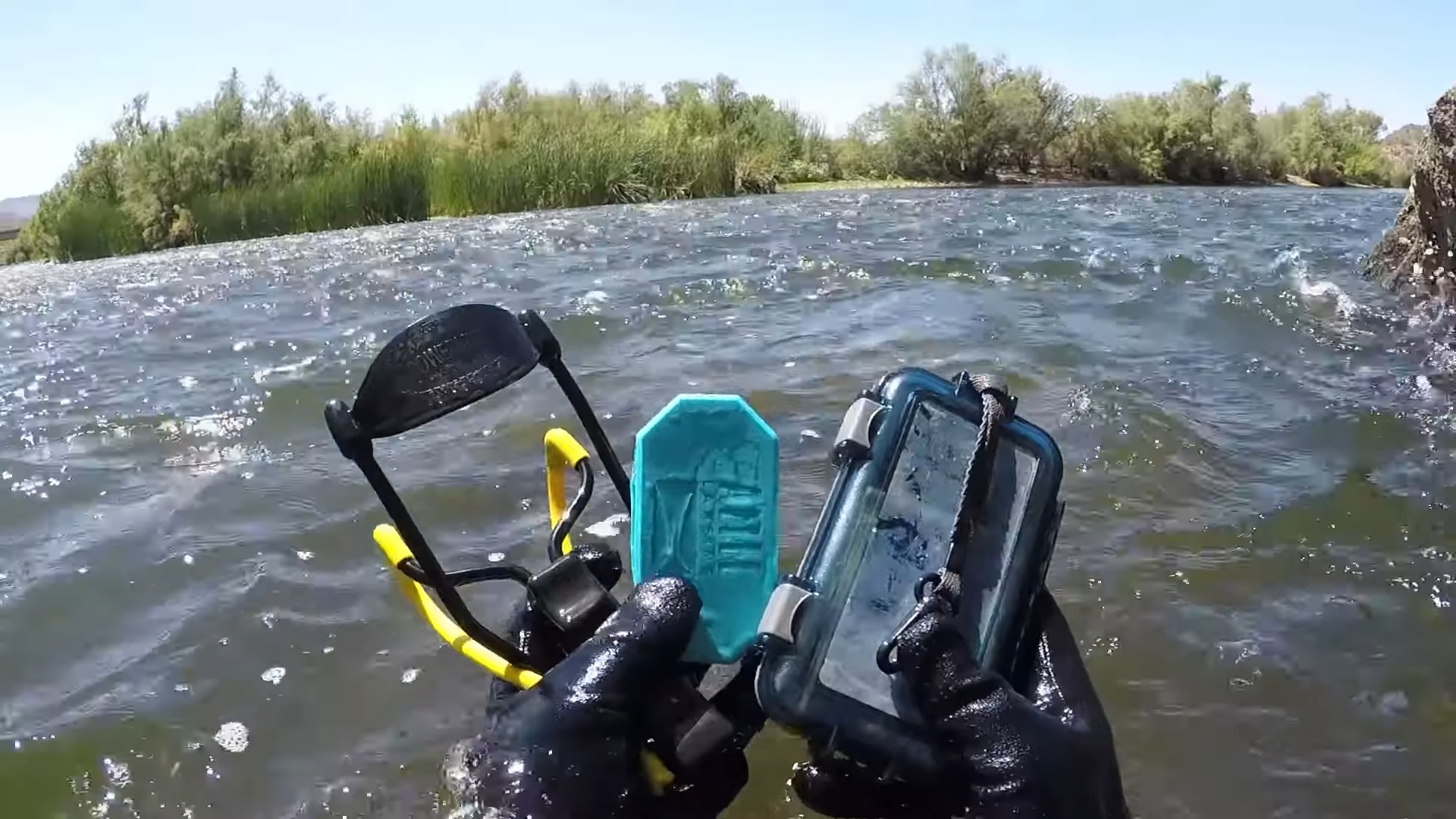 Found a sealed waterproof box because the river has secrets