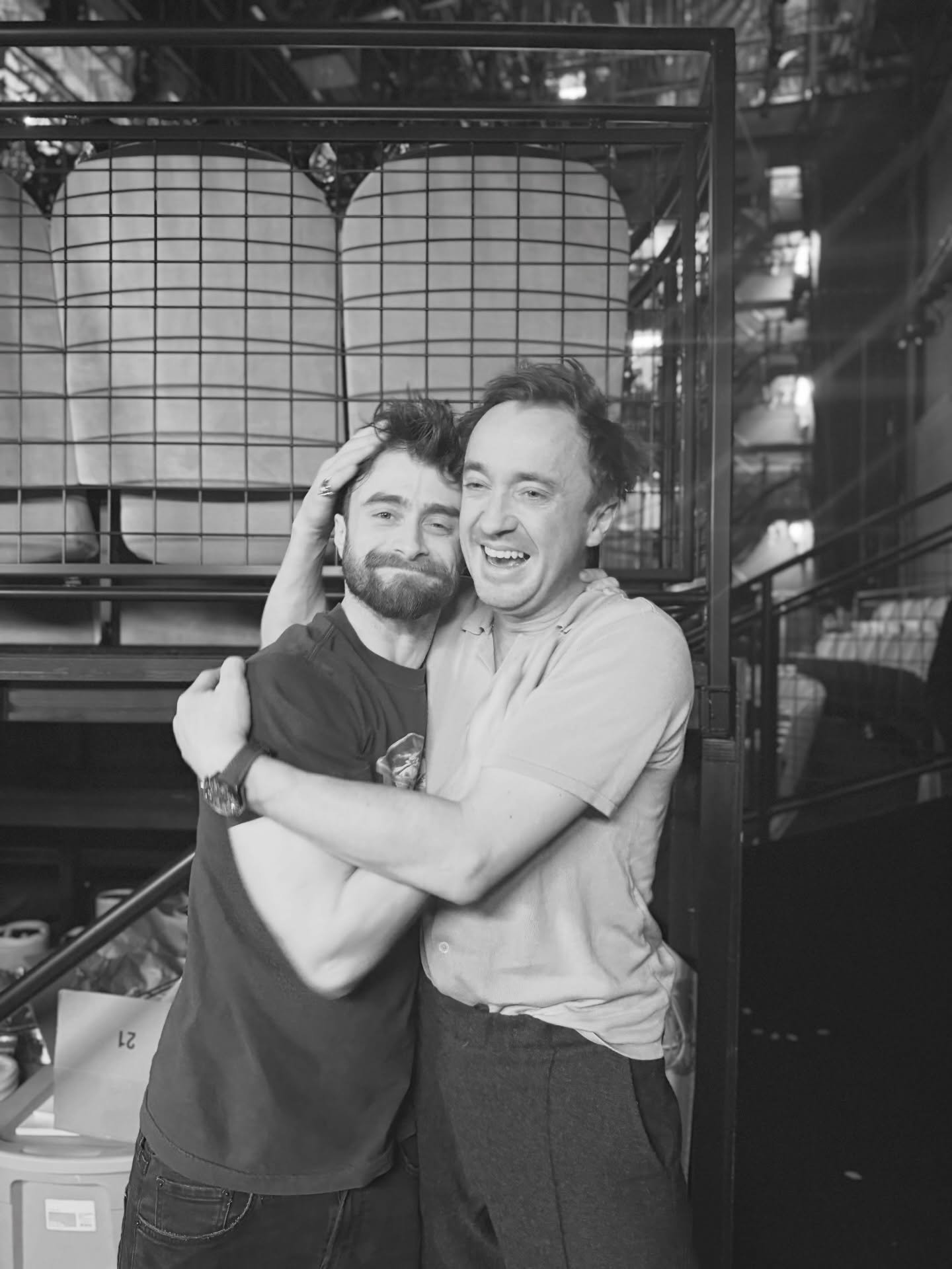 Harry Potter stars Daniel Radcliffe and Tom Felton hug tight in ...