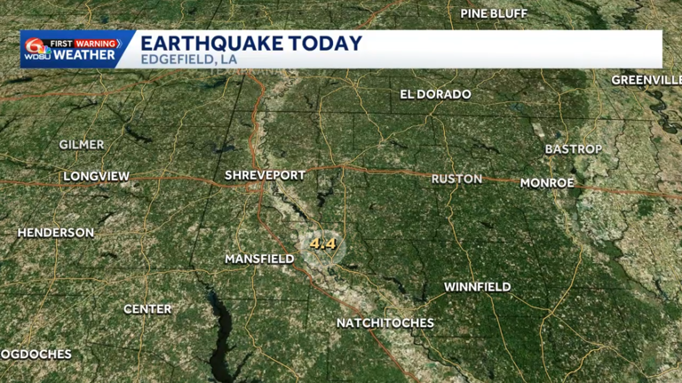 Magnitude 4.9 earthquake reported in Red River Parish