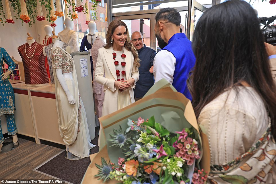 Princess of Wales stuns in all-white ensemble in Leicester
