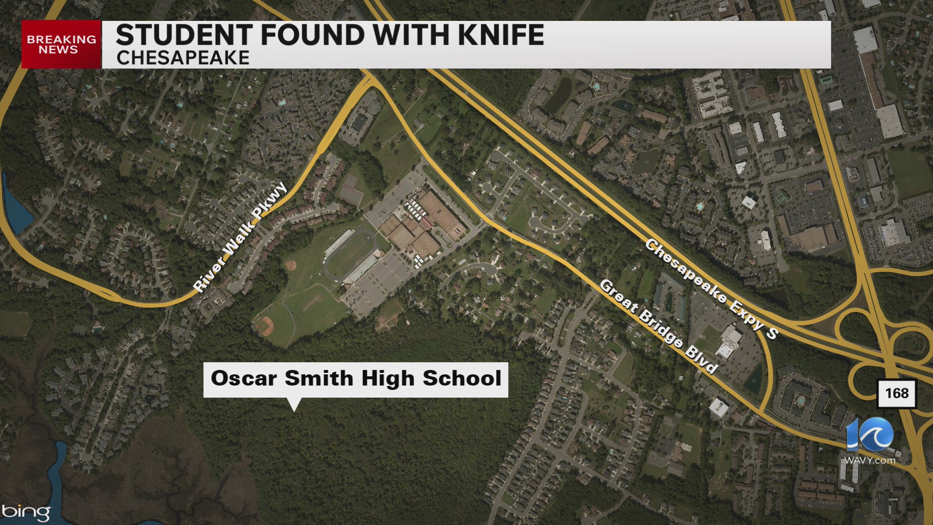 Student found with knife at Oscar Smith High School in Chesapeake