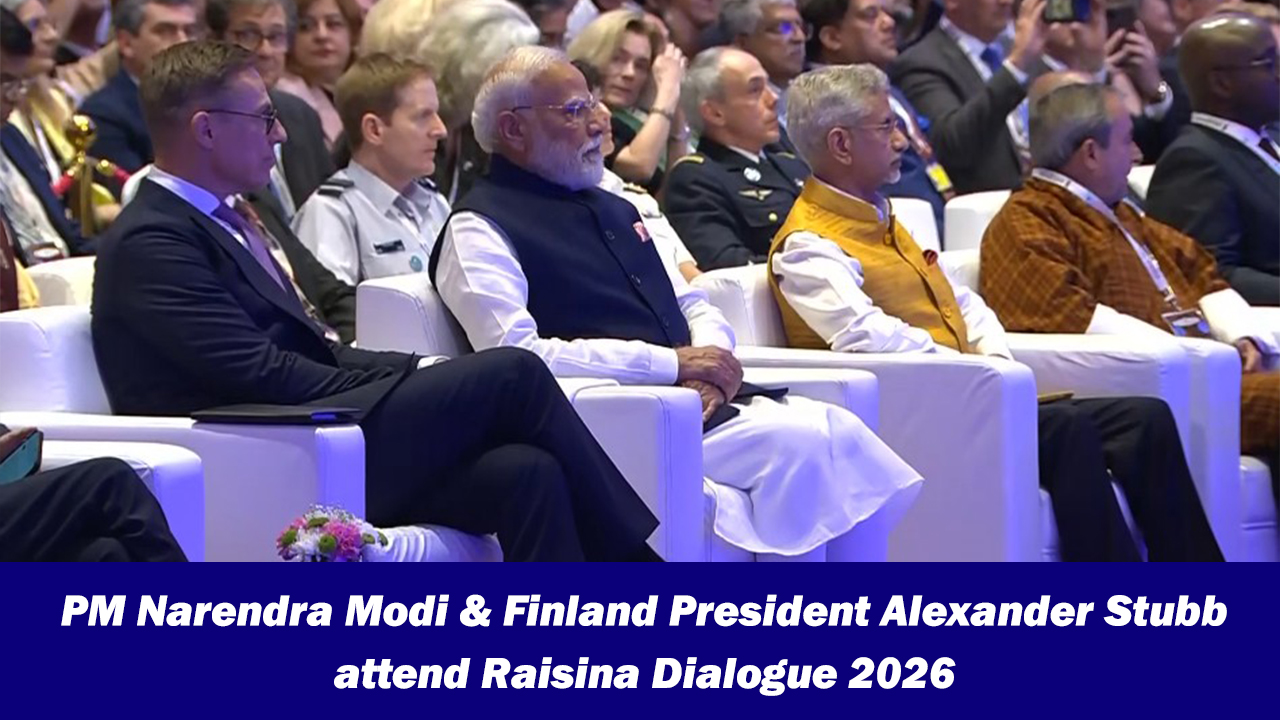 PM Narendra Modi & Finland President Alexander Stubb attend Raisina ...