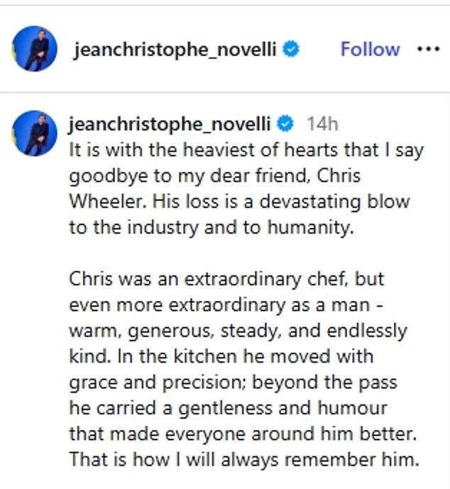 Great British Menu chef Chris Wheeler dies as stars pay tribute to ...