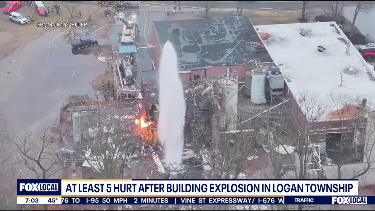 Drone footage shows aftermath of New Jersey building explosion