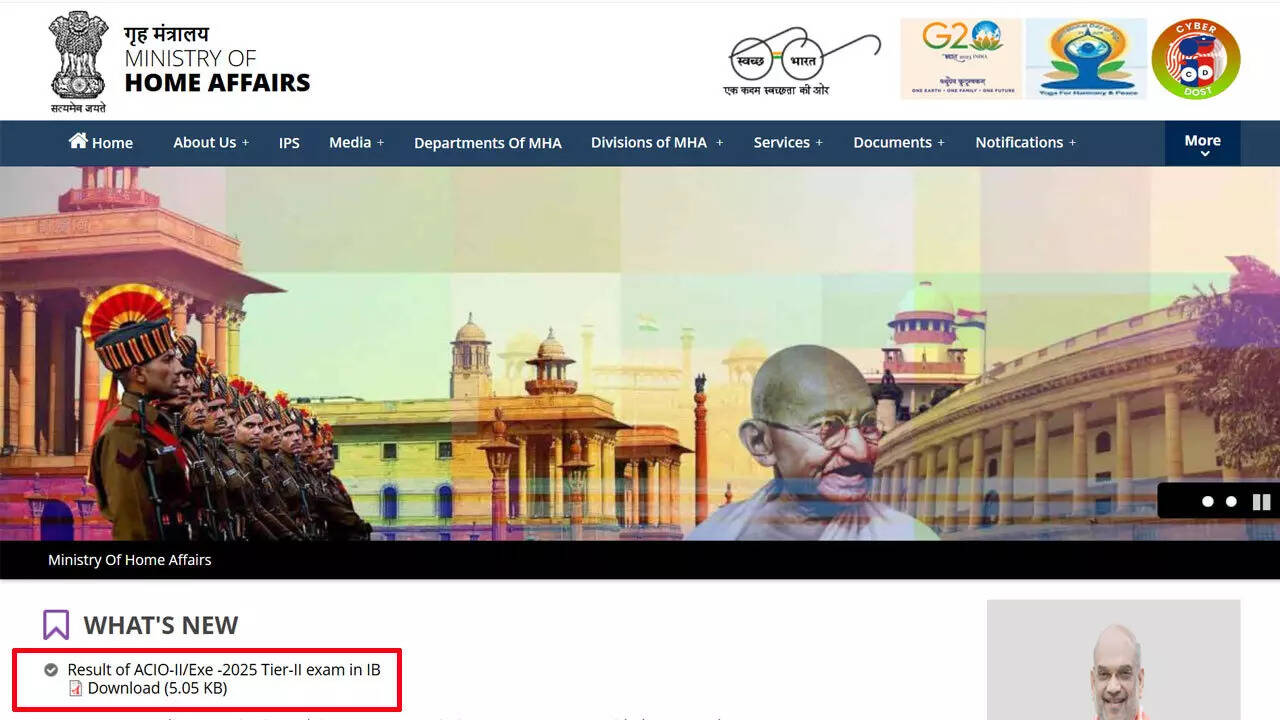 IB ACIO tier 2 result 2026 released at mha.gov.in; download PDF here