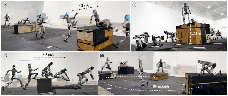 Humanoid robots master parkour and acquire human-like agility