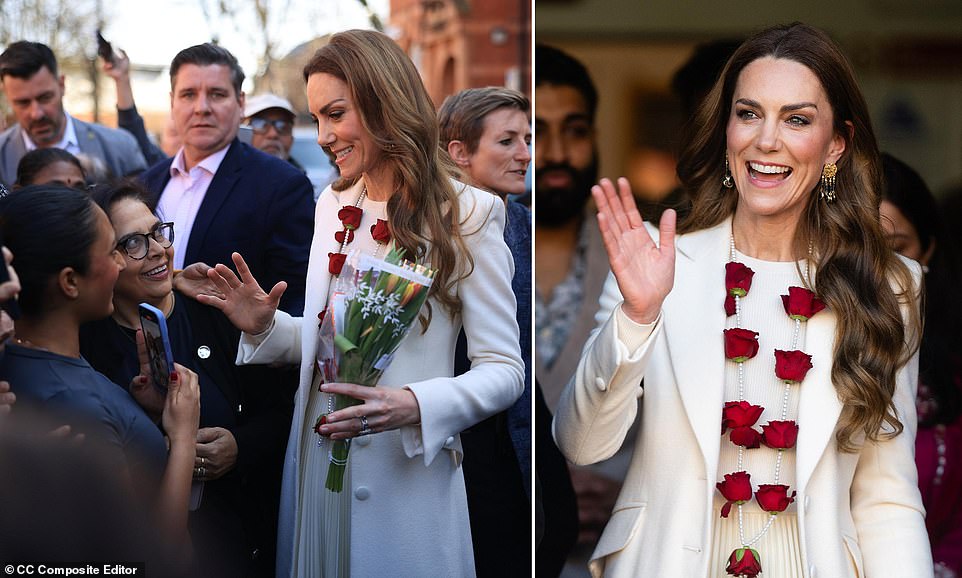 Princess of Wales stuns in all-white ensemble in Leicester