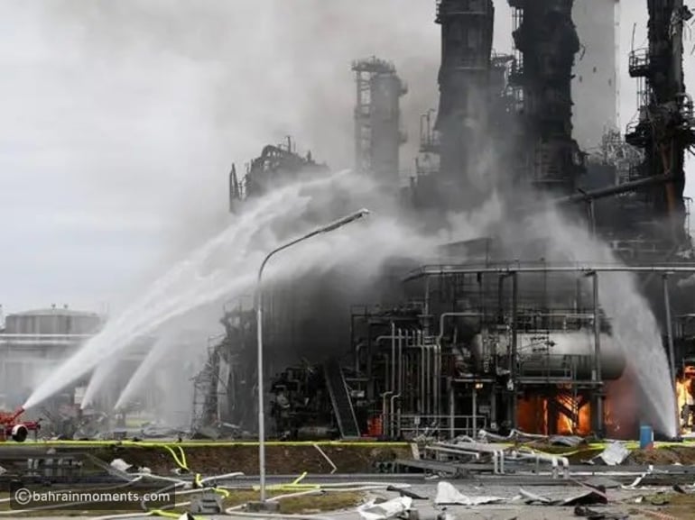 Fire at BAPCO Energies refinery contained after missile strike: Bahrain ...