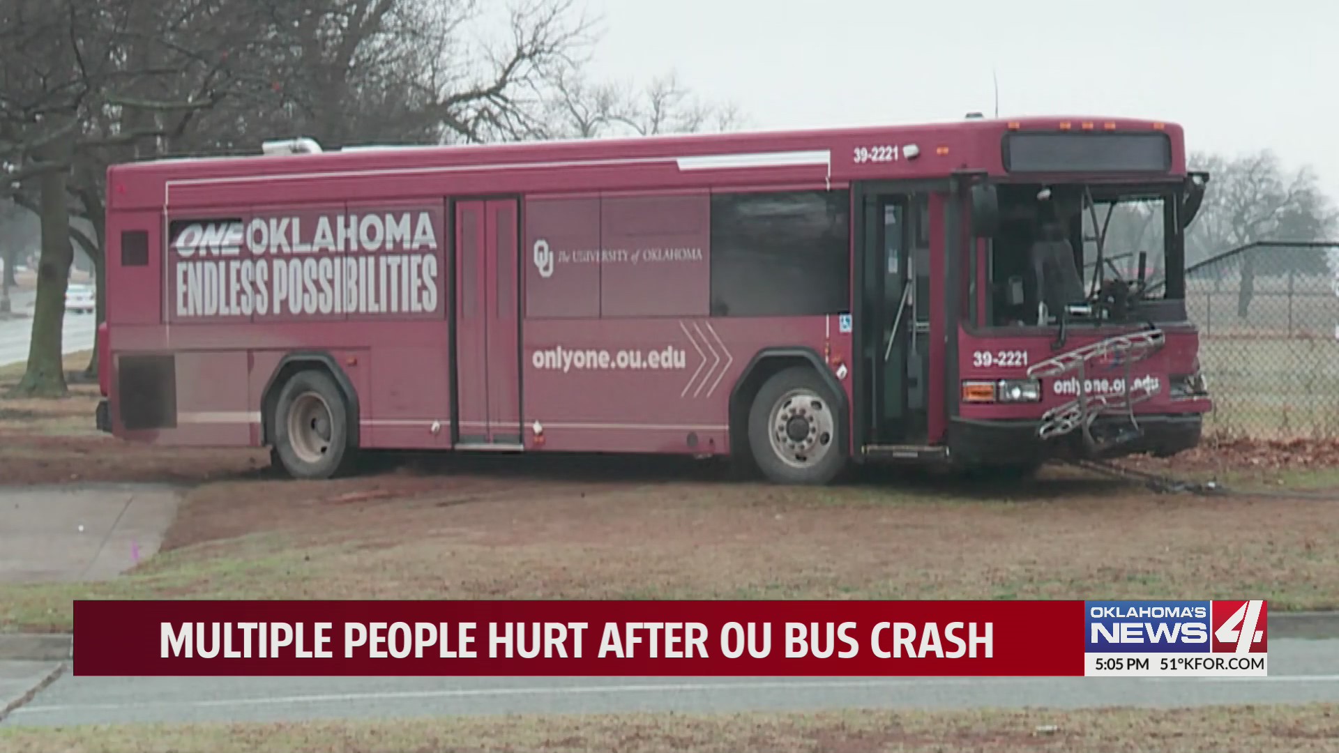 Multiple people hurt after OU bus crash