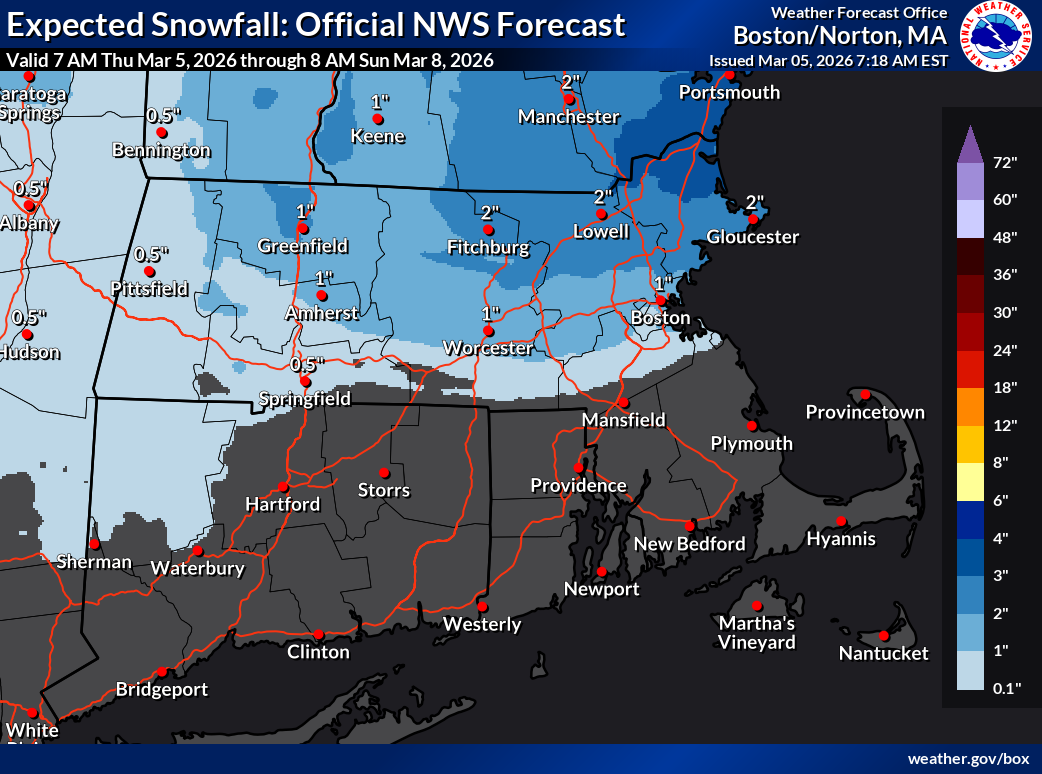 Worcester calls off school Friday with snow and ice in forecast