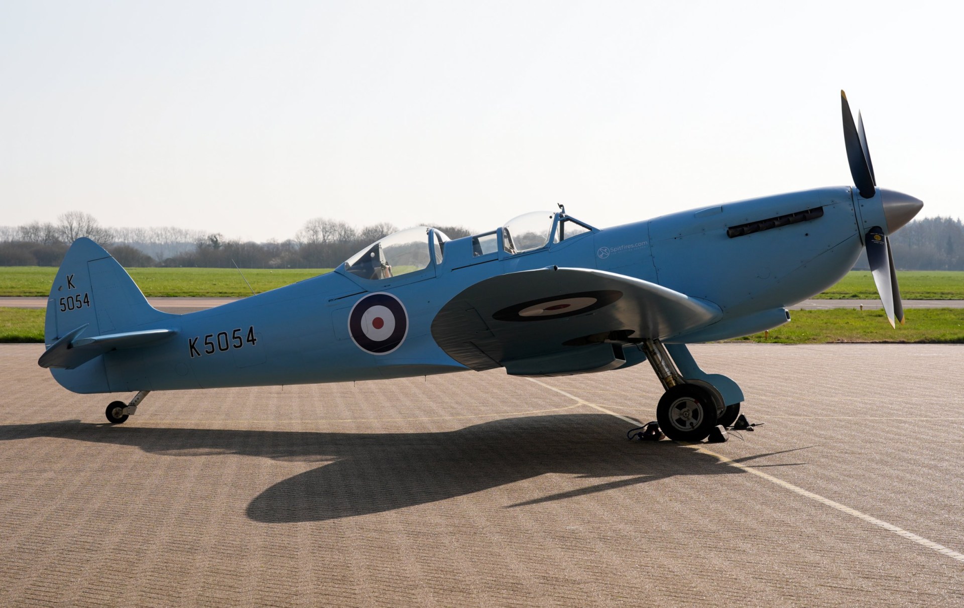 Map shows where the Spitfire is flying across the UK in April