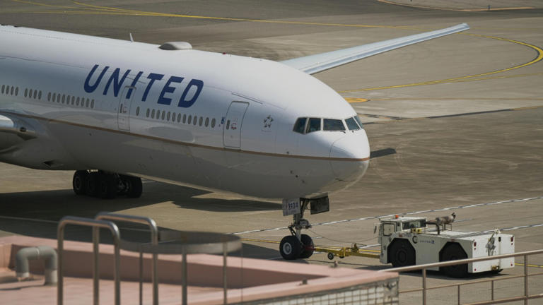 United Airlines chaos as passengers flee jet amid suspected engine fire