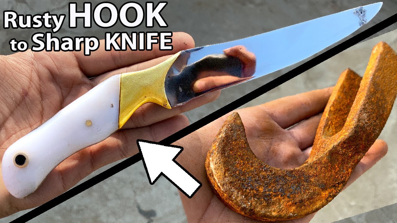 I turned a rusty hook into a knife! 🔪