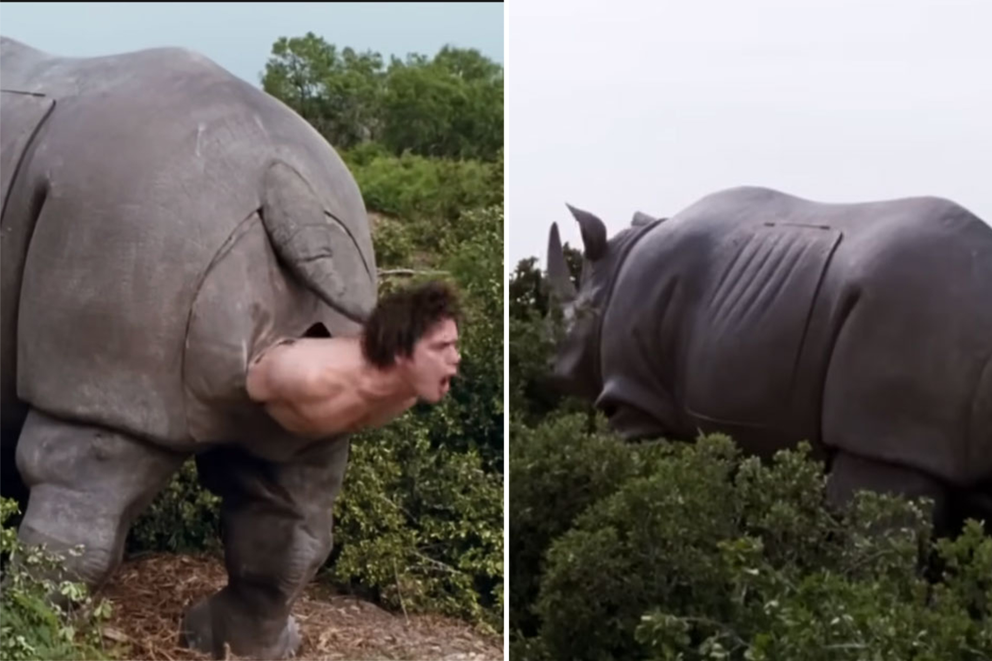 Mechanical rhino featured in 'Ace Ventura' sequel's 'butt birth' scene ...