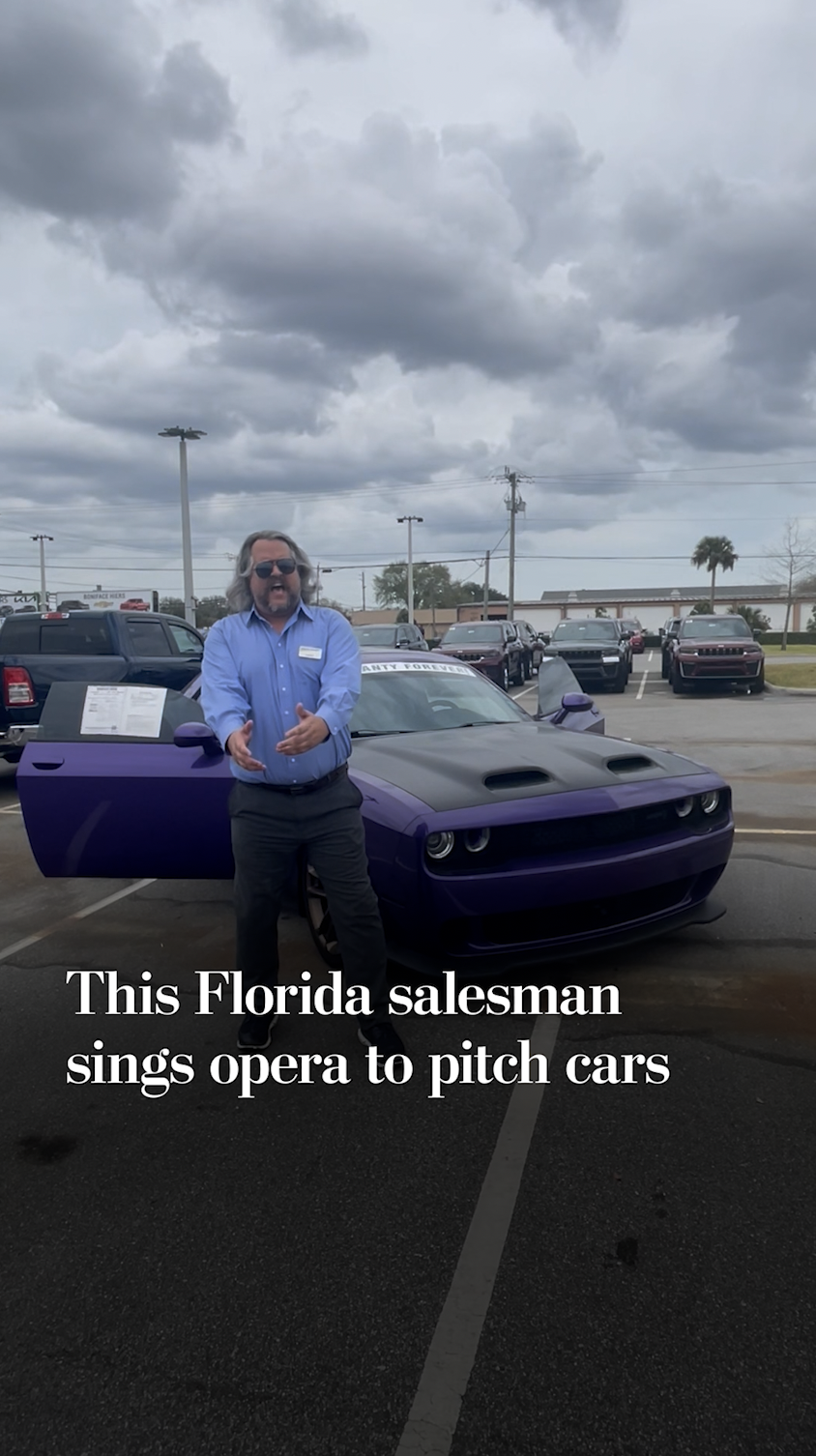 This Florida salesman sings opera to pitch cars