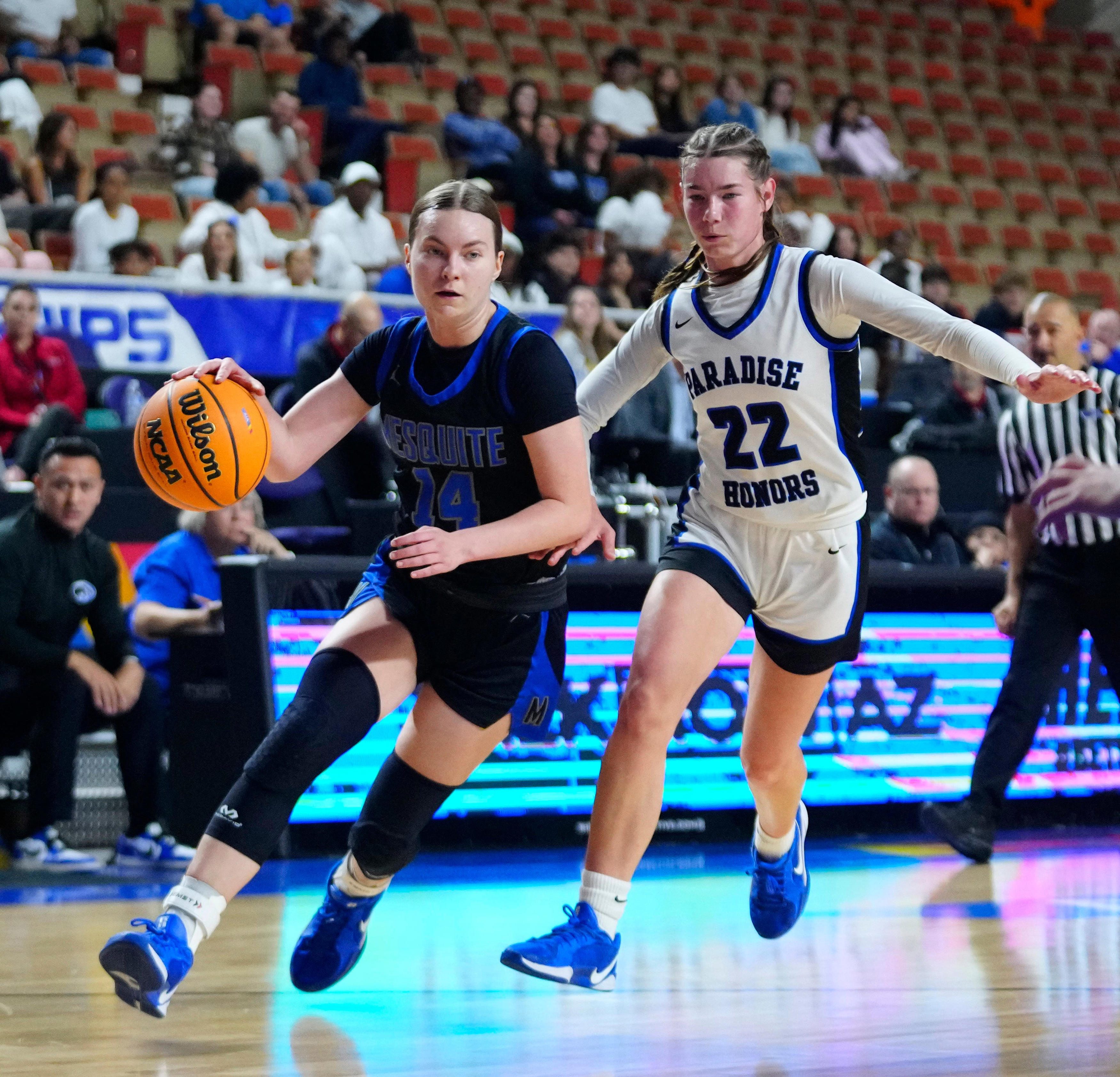 Mesquite hangs on for girls basketball 4A title over Paradise Honors