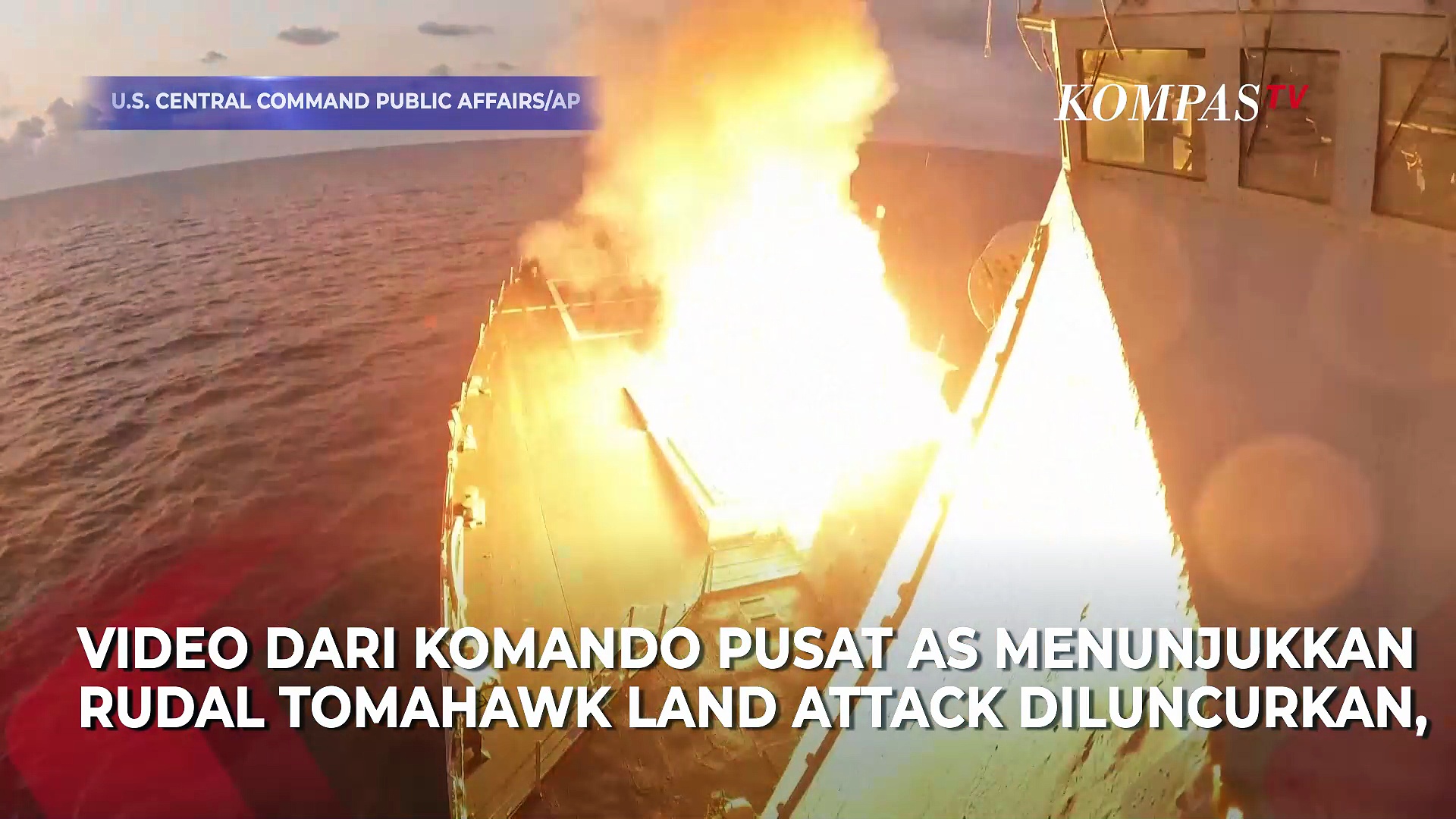 Militer AS rilis rekaman serangan ke kapal drone Iran, rudal Tomahawk ...