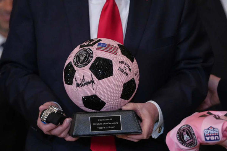 Inter Miami gifts Trump '47' jersey, watch and signed soccer ball ...