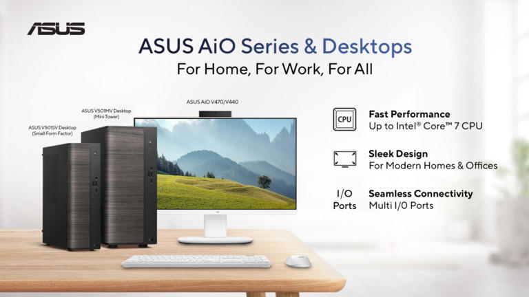 Asus V501 desktops, AiO V400 bring compact design and Intel performance