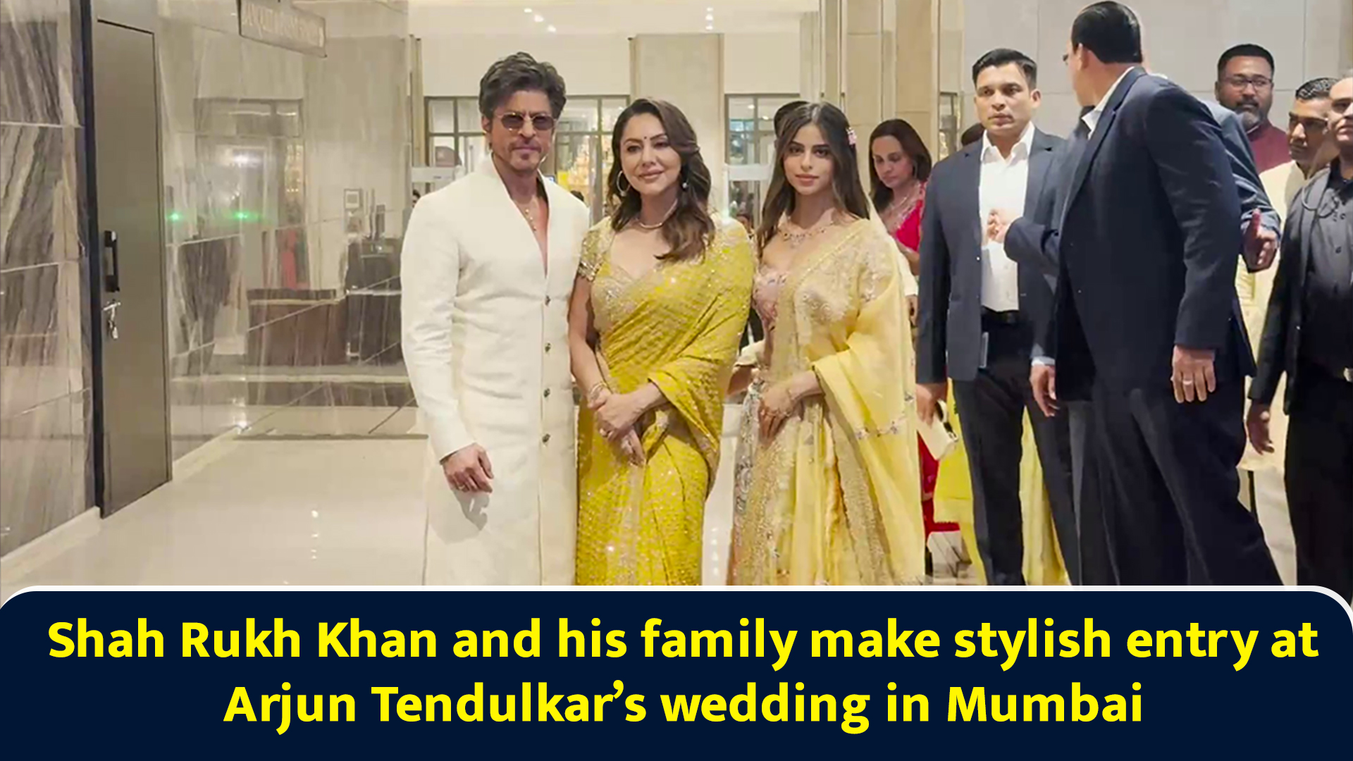 Shah Rukh Khan and his family make stylish entry at Arjun Tendulkar’s ...